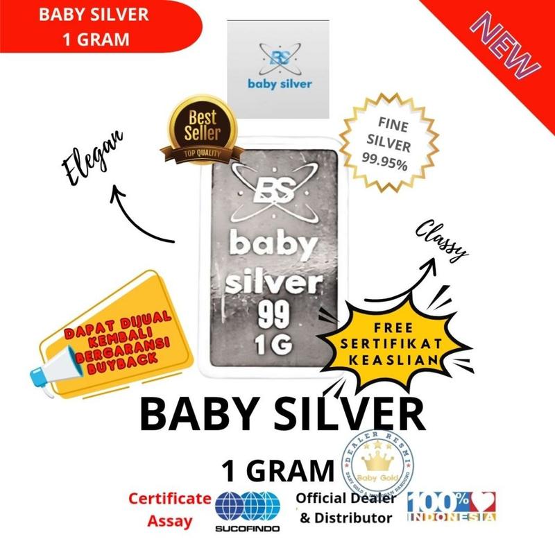 Baby Silver Fine Silver Bar Perak Batangan Asli Murni Logam Mulia ...
