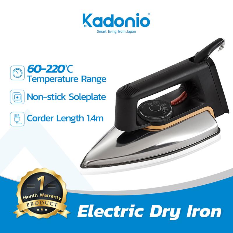 KADONIO Electric Dry Iron Power Aluminium Soleplate Swivel Corded ...