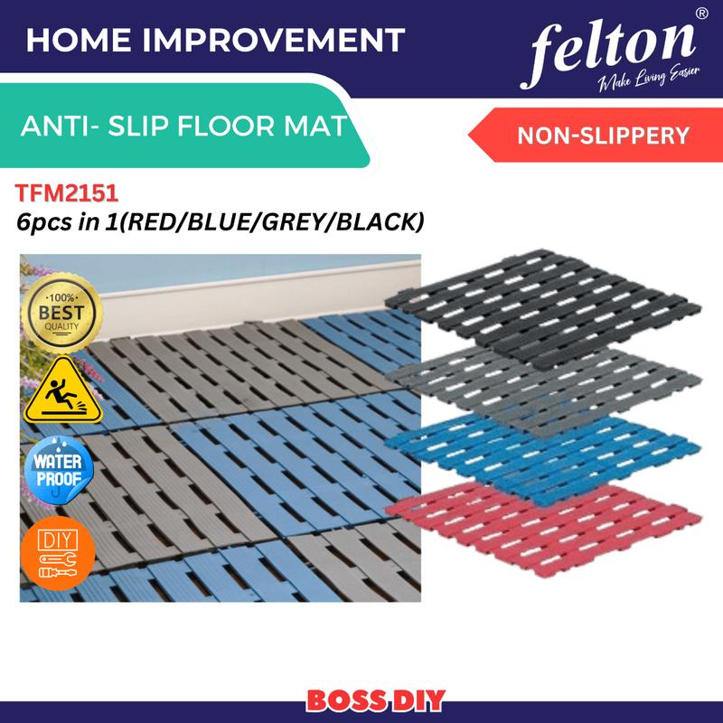 FELTON 6 in 1 Anti-Slip Floor Mat / Kitchen / Bathroom Floor Mat ...