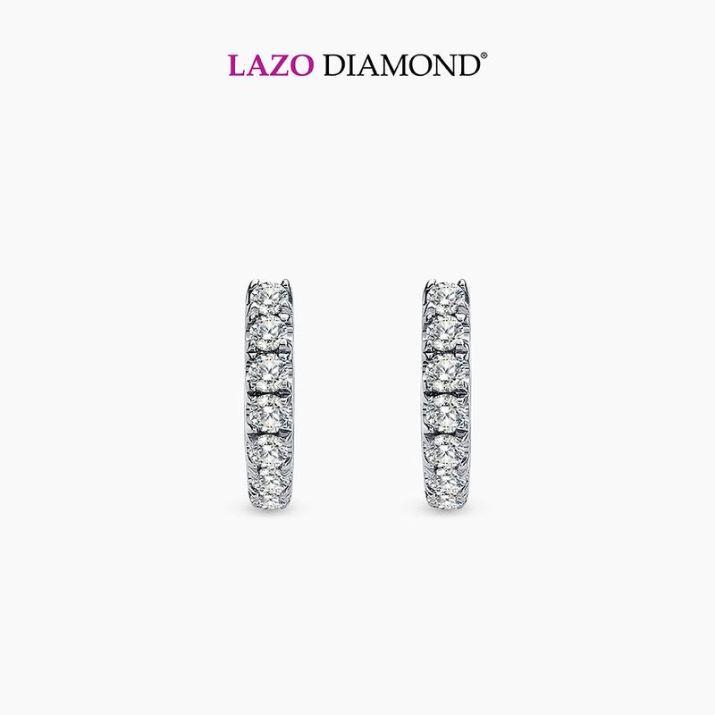 LAZO DIAMOND Pavé Diamond Hoop Earrings in 9k White Gold (D14) - TikTok Shop Malaysia