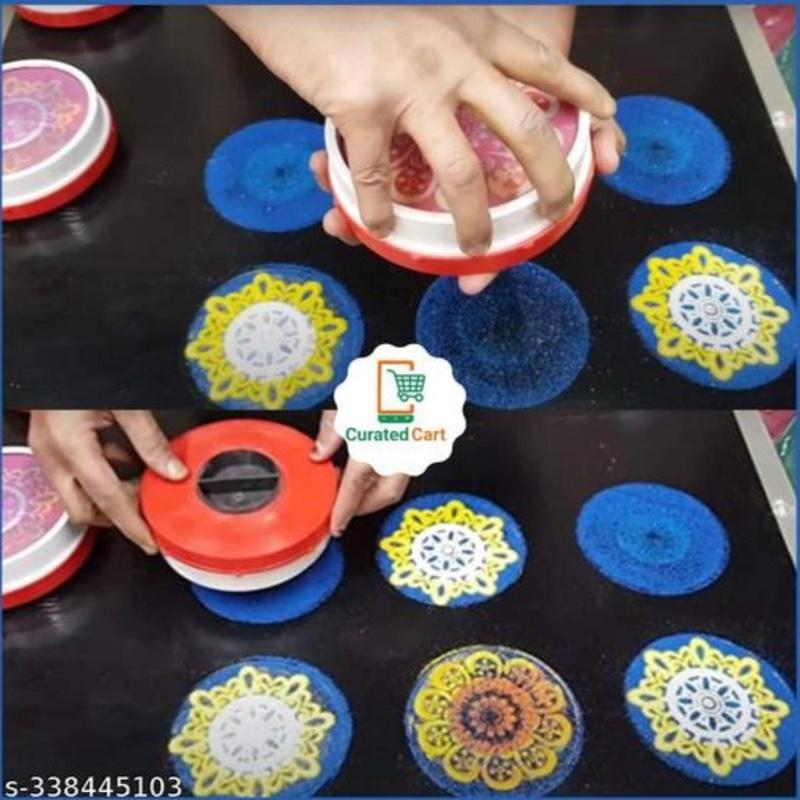 KK MAGIC RANGOLI BOX (10cm) 1 filler 2 stencil 1 plain stencil - TikTok ...