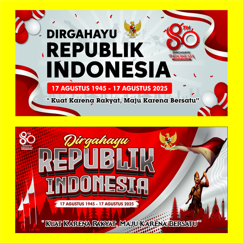 SPANDUK AGUSTUSAN BANNER HUT RI KE 80 MERDEKA PROMO custom balon tiup ...