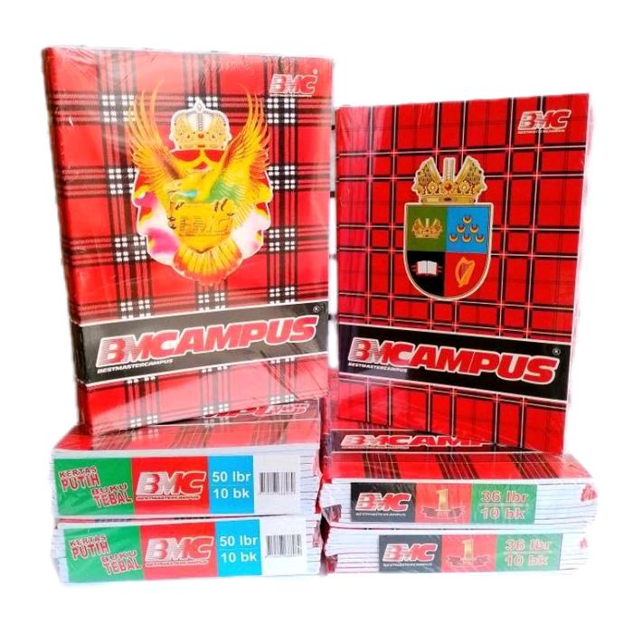Jual BMC Campus Buku Tulis 50 Lembar Panjang & 36 Lembar 1 Pak isi 10 ...