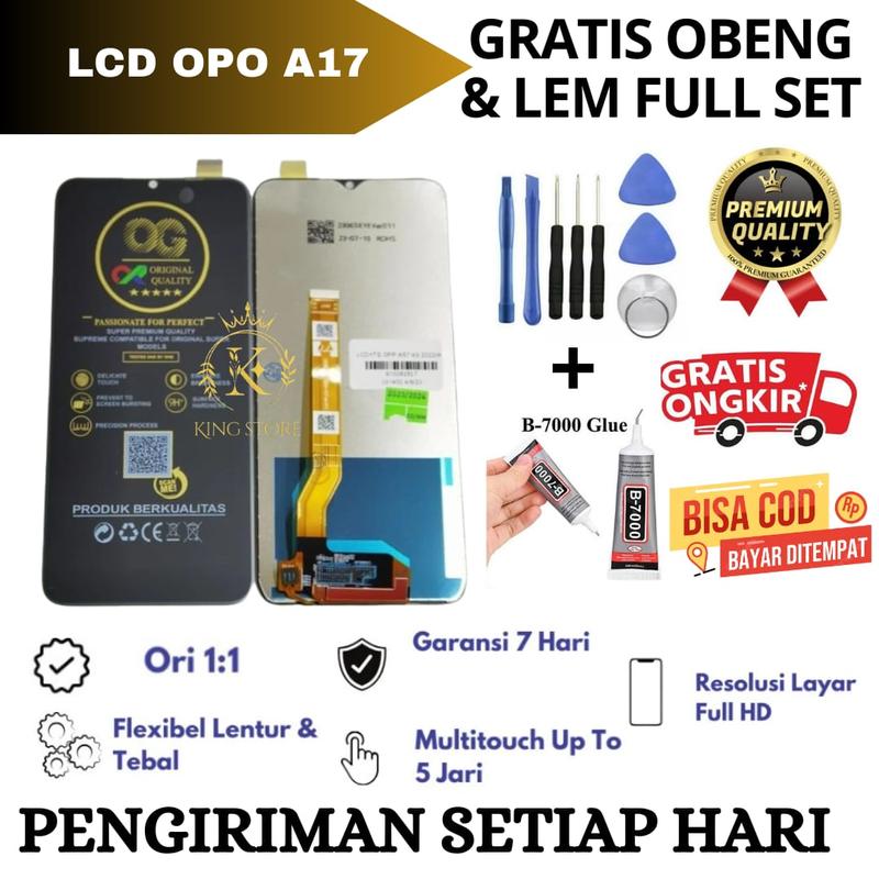 Lcd original OPO A17 Free lem Dan obeng Full set / Lcd Touchscreen ...