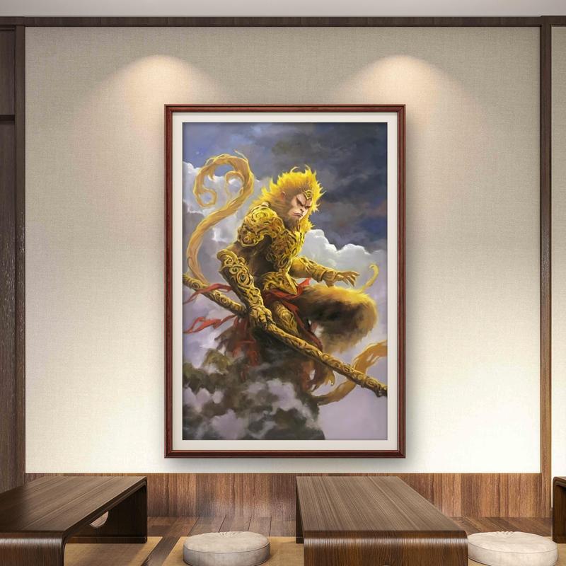 "Zhang Junlong Oil Painting" Sun Wukong oil painting, pure hand-painted ...
