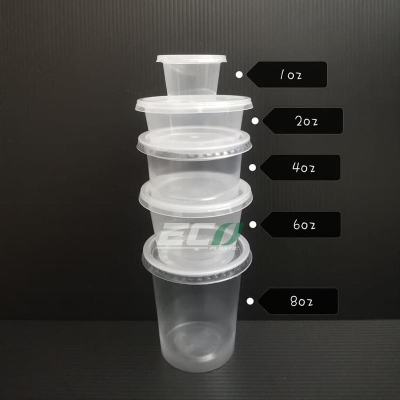 1oz/2oz/4oz/6oz/8oz bekas bulat round container sauce container ...