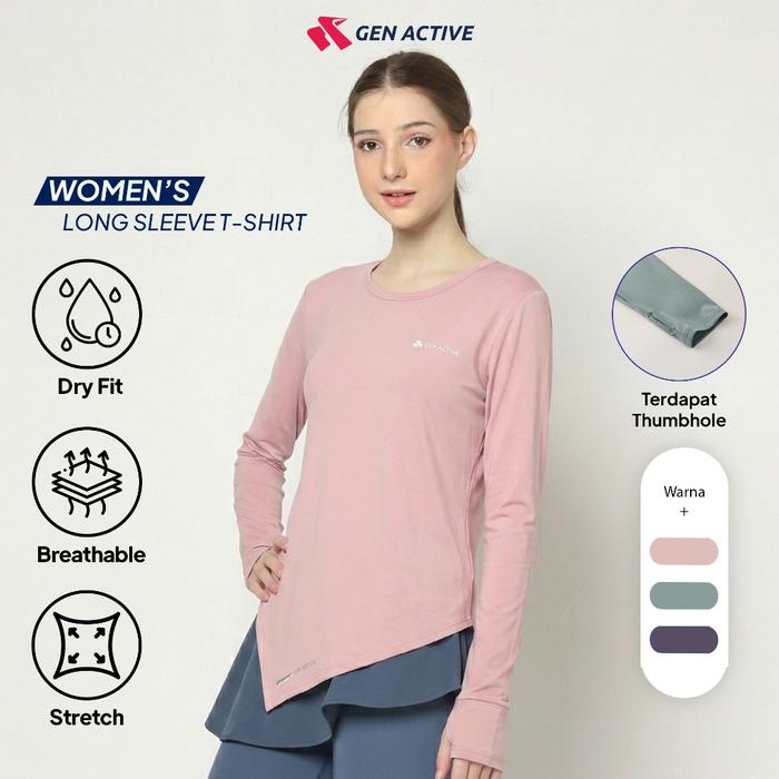 Promo Kaos Lengan Panjang Wanita Gen Active - Dry Fit Quick Dry, Adem ...