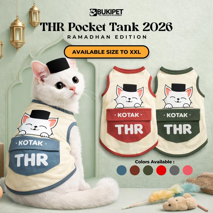 Jual Baju Kucing Anjing Lucu Cowok Cewek Murah - THR Saku Tank - Hijau ...
