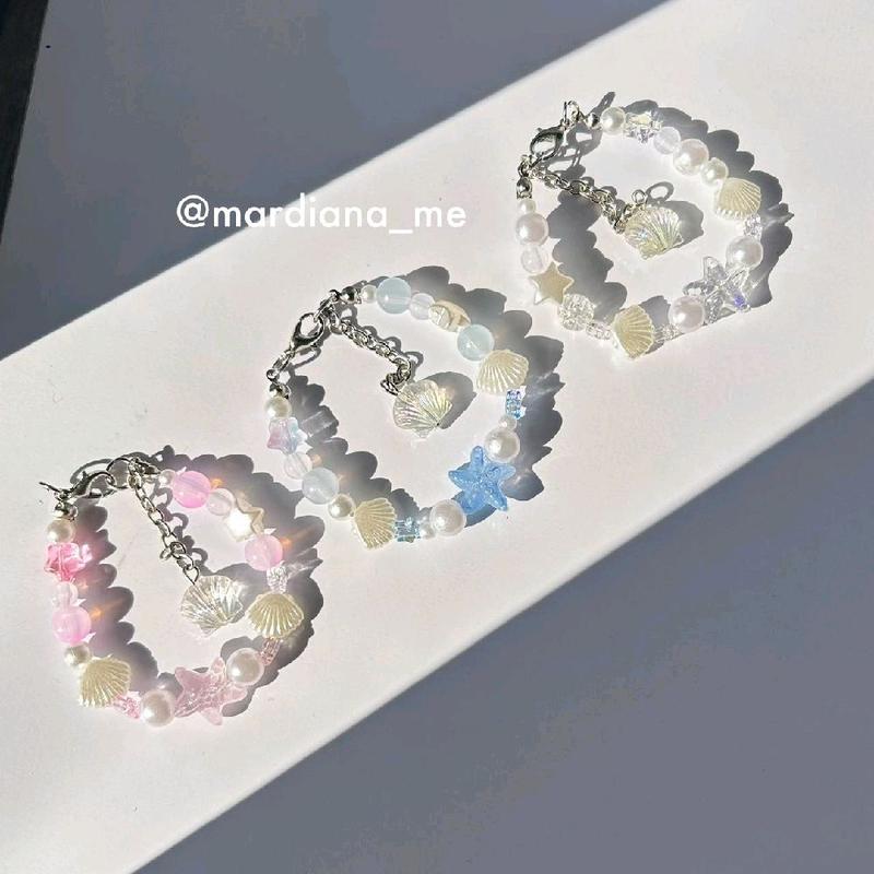 Starfish beads bracelet/ sea theme bracelet/ gelang manik bintang laut ...