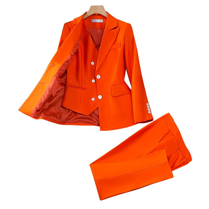 Pakaian Fesyen, Blazer Rompi dan Sut Seluar Wanita, Warna Merah ...