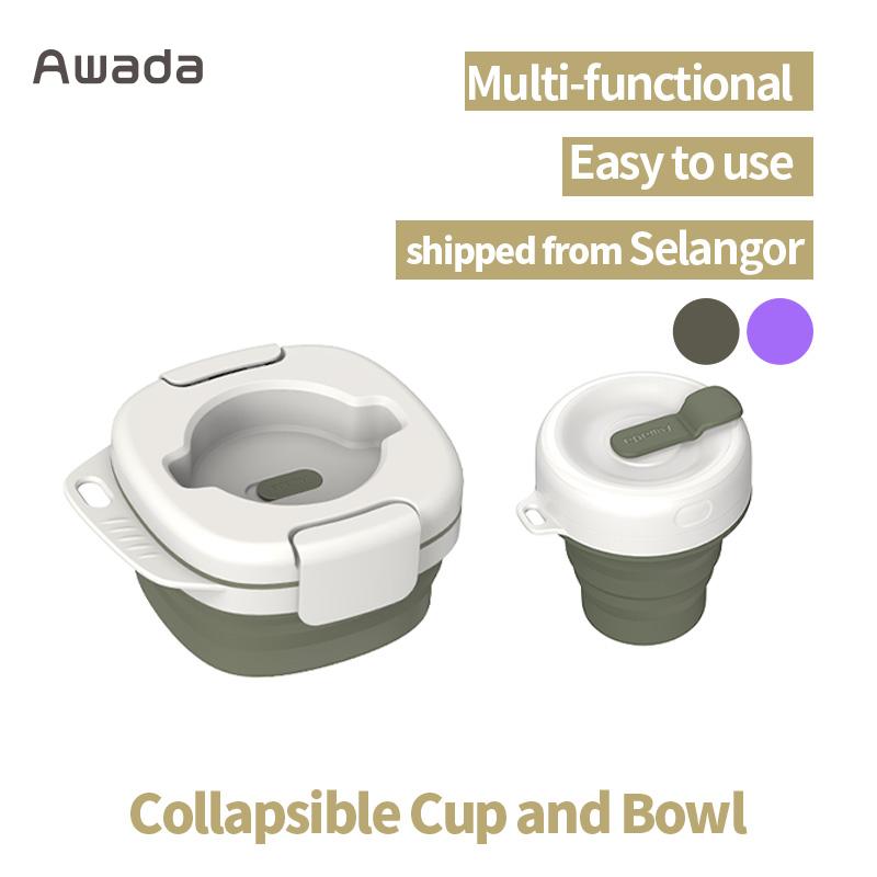 Portable 【Collapsible Cup and Bowl】 Awada Outdoor Foldable Bowl ...