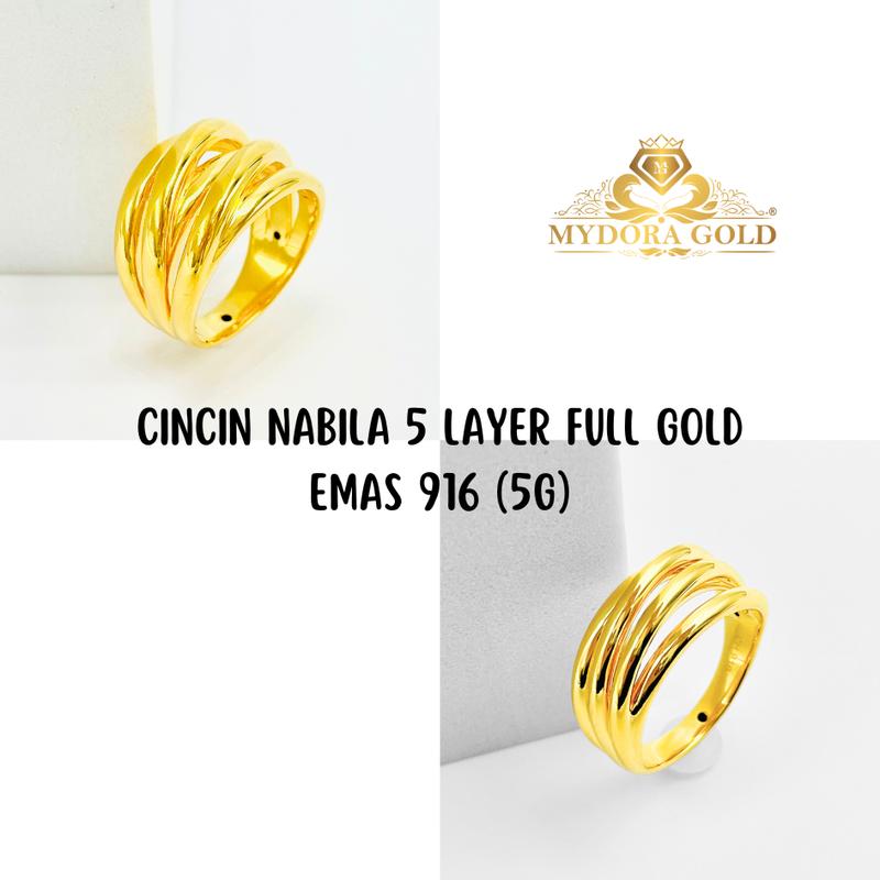 MYDORA Cincin Nabila 5 Layer Full Gold (5G) l EMAS 916/22K - TikTok ...