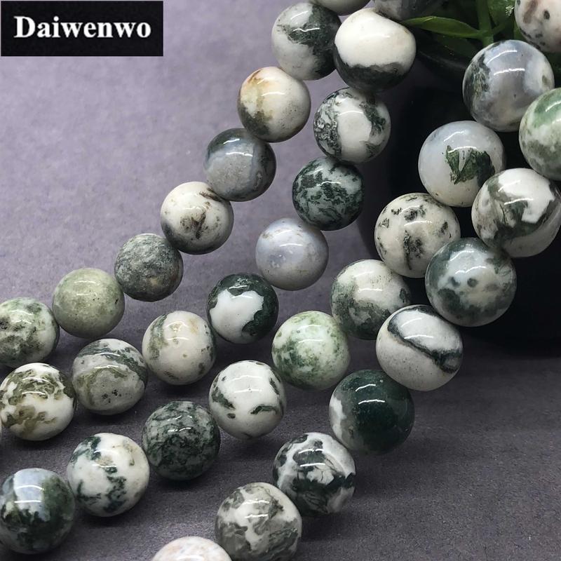 Tree Agate Beads 4-12mm Round Natural Loose Stone Bead Diy for - TikTok ...