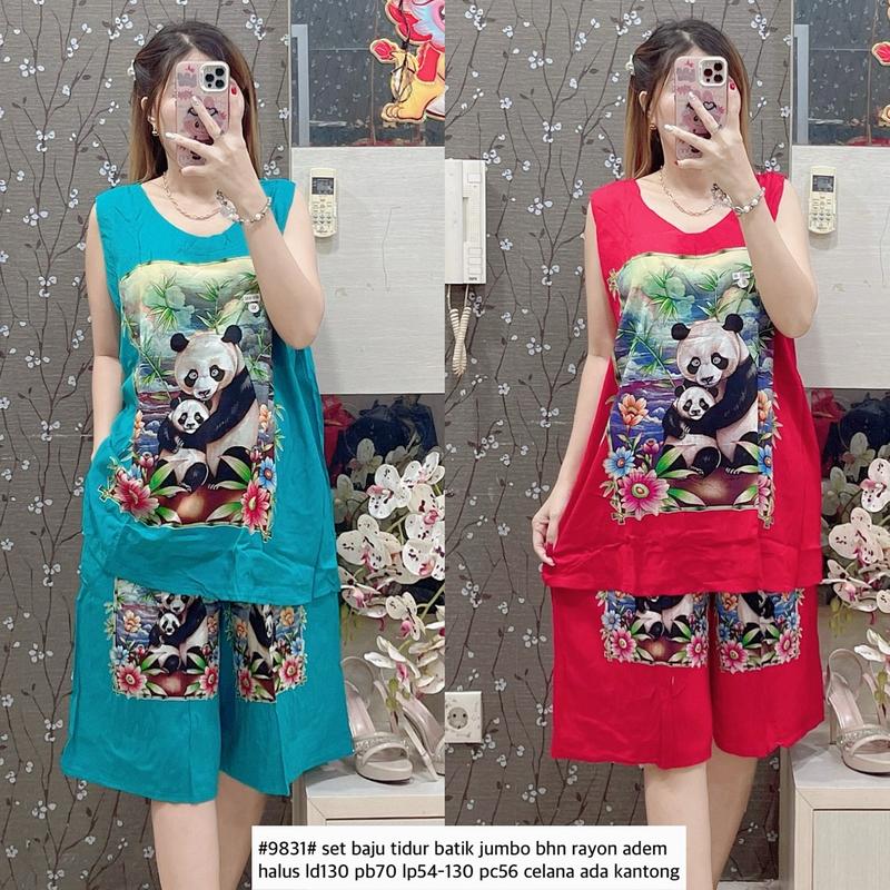 #9831 SET BAJU TIDUR BATIK PANDA KENSI LD130 - Shop | Tokopedia