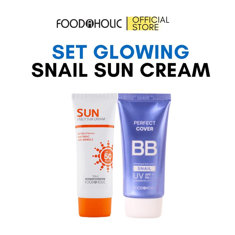 FOODAHOLIC Set Glowing Sun Cream 50+ PA+++ Snail BB Cream SPF41 ...