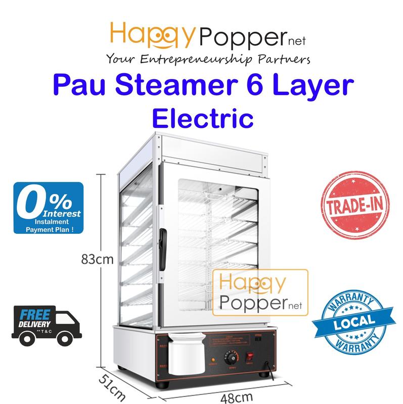 HAPPYPOPPER Commercial Electric Pau Pao Dim Sum Steamer 6 Layer ...