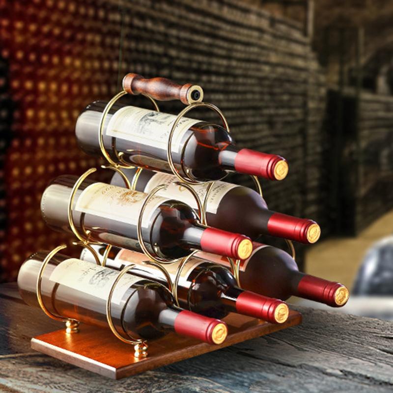 Creative Red Wine Rack Ornaments, Solid Wood Wine Rack, Upside - TikTok ...