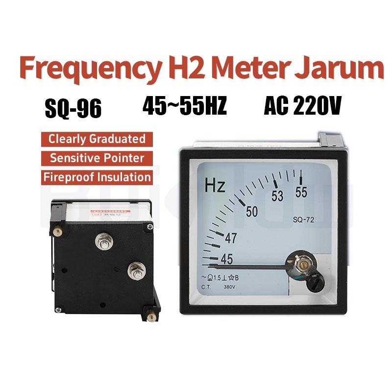 Frequency HZ Meter Jarum SQ96-72 45~55HZ AC 220V Sensitive Pointer ...