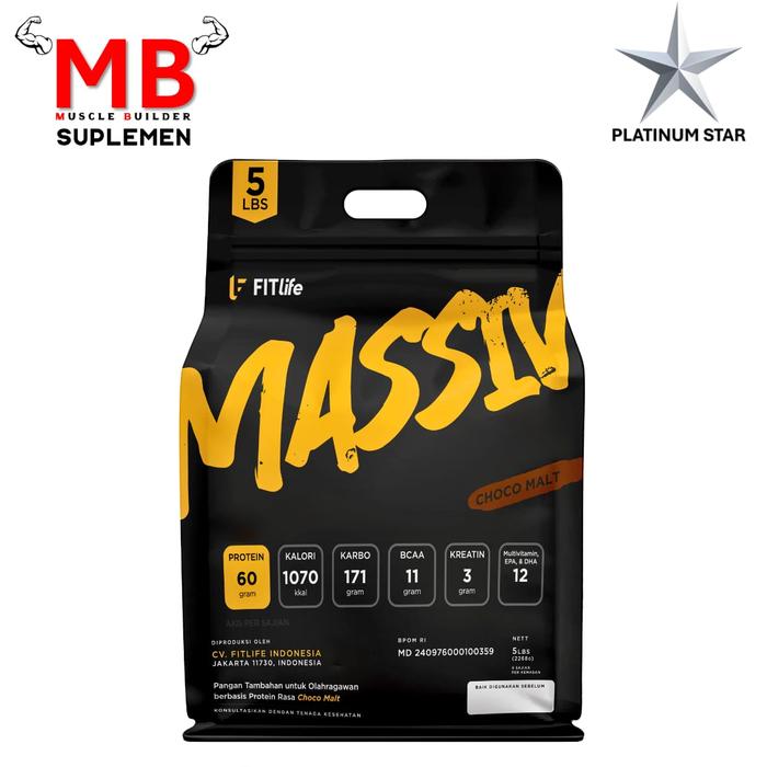 Jual Massiv Gainer Fitlife 5 lbs Massive Mass Protein Fit Life 5lbs 5lb ...