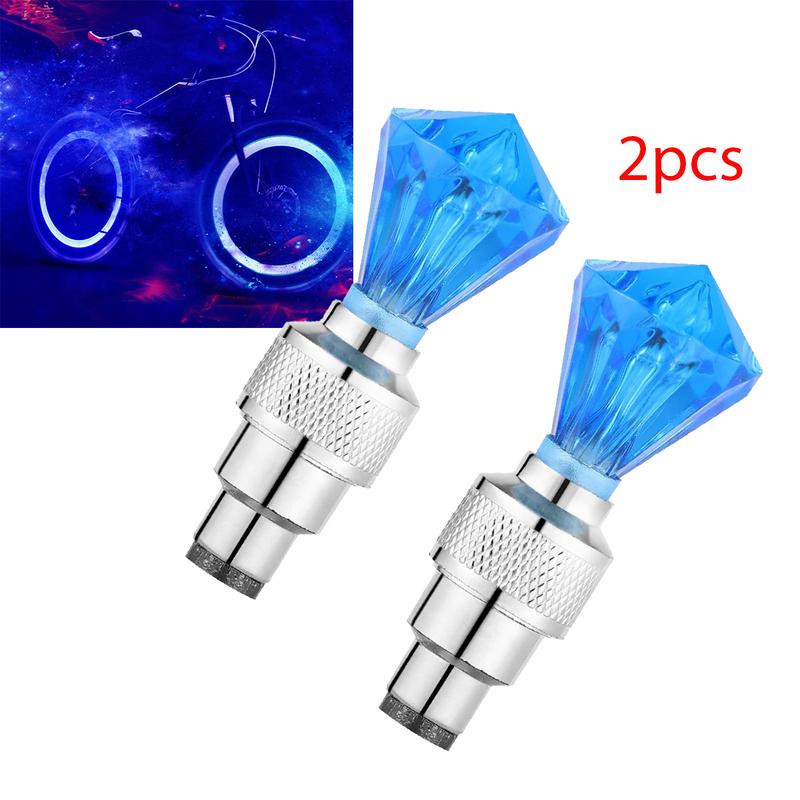 2 Pieces Automotive Valve Cap Light LED Tire Valve Cap LED Stem ...