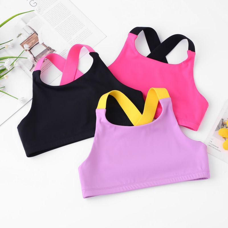 Kids Girls Sports Vest Casual Color-Block Simple Cropped Tan - TikTok ...