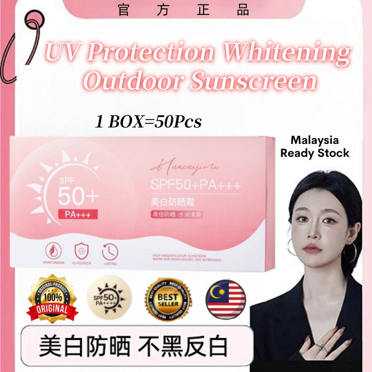 50Pcs/BOX Sunscreen Sunblock Cream Refreshing UV SPF50+ PA+++Waterproof ...