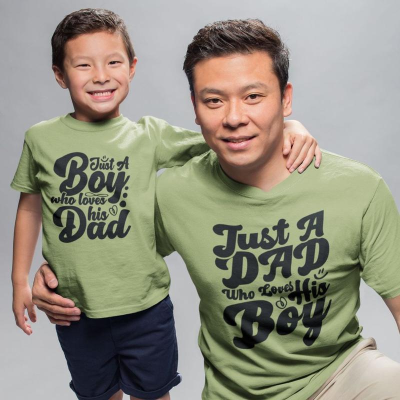 Kaos Couple Ayah dan Anak Laki Laki - Just A Dad Who Love Hi - Shop ...