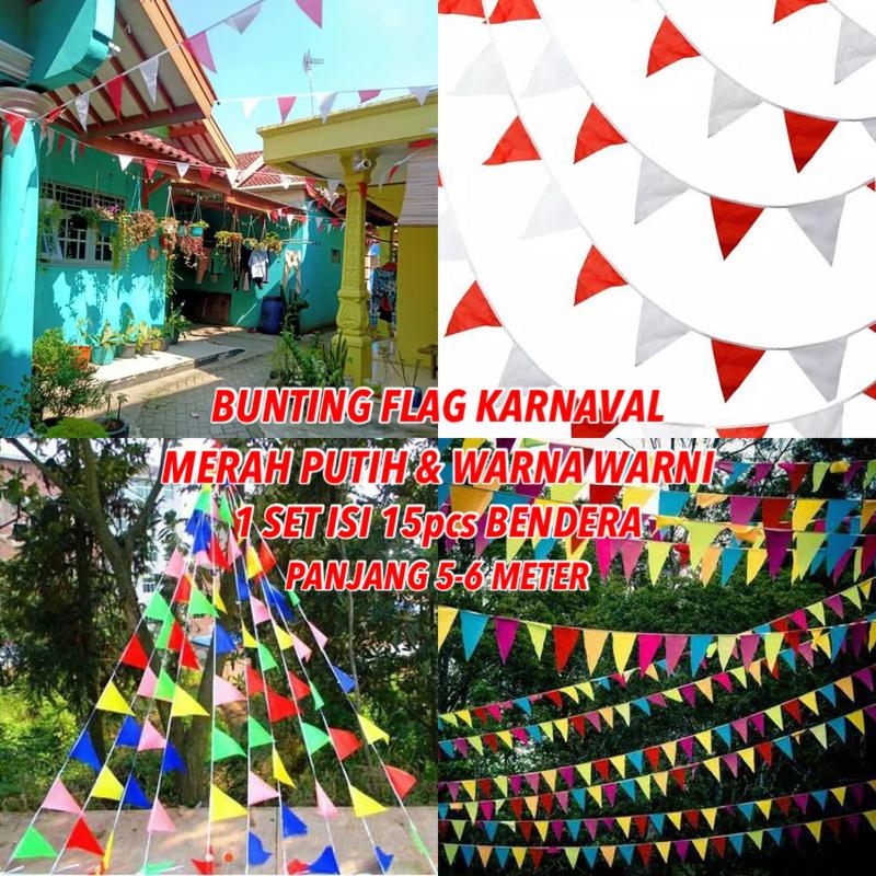 BENDERA BUNTING FLAG KAIN SEGITIGA UMBUL UMBUL DEKORASI EVEN - Shop ...