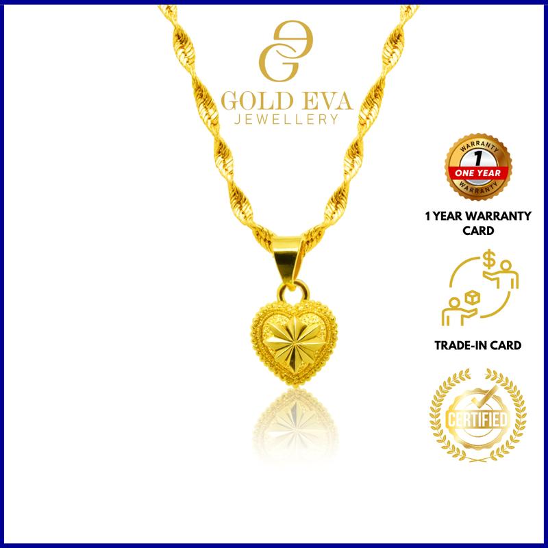 Gold Eva (6.17g) GE Gold Plated 50cm Necklace Emas Rantai Gila-Gila ...