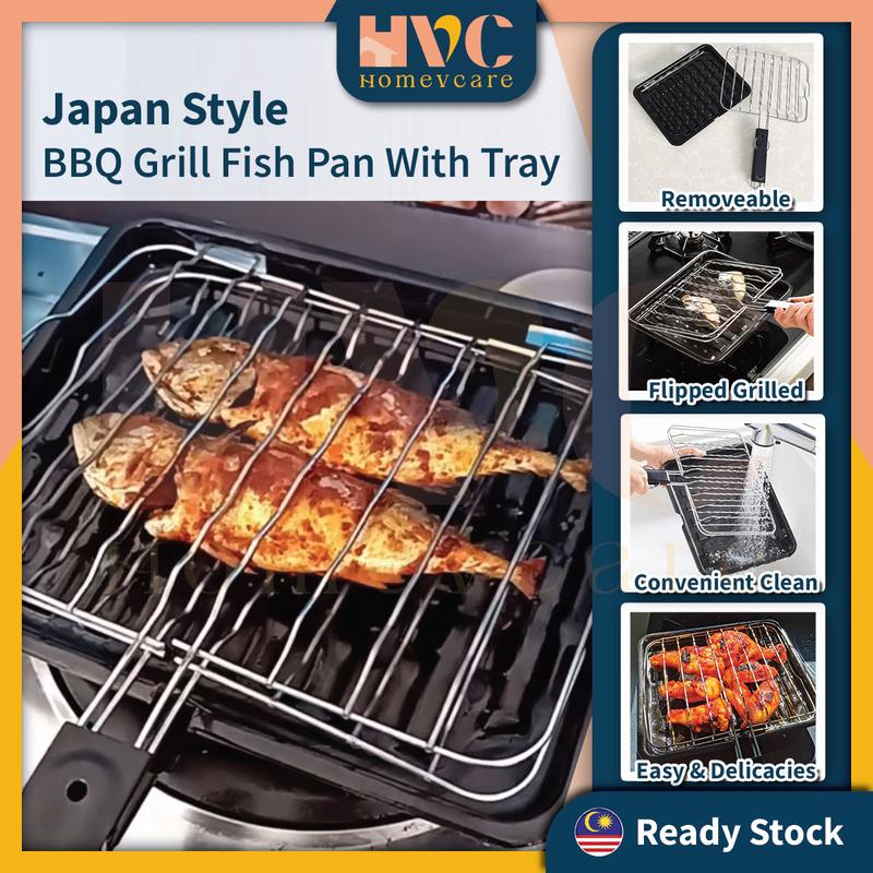Bbq Pemanggang Ikan Stail Jepun /Portable Bbq Grill Pan With - TikTok ...
