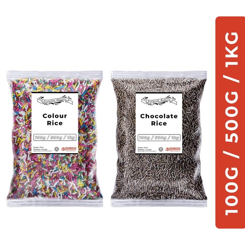 COLOUR RICE TOPPING/ CHOCOLATE RICE/ GOLD RICE TOPPING/ SPRINKLES ...
