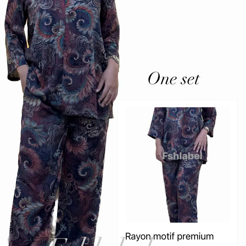 one set marbel Rayon busui atasan celana pnjang tebal nyaman - Shop ...