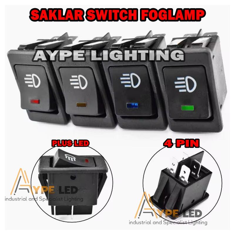 Saklar Switch Foglamp Mobil 4 Pin Plus Led 12V Saklar Tombol - Shop ...