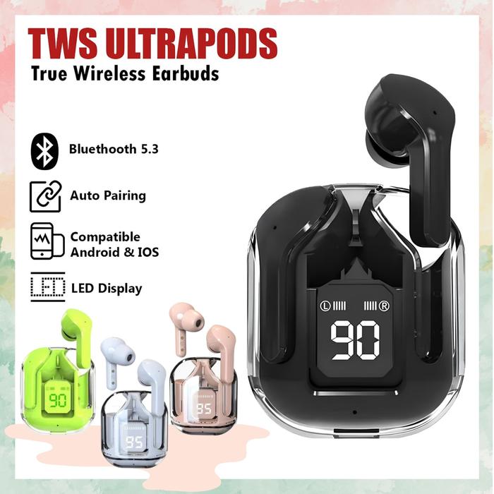Promo Earphone Wireless Bluetooth Ultrapods 5.3 Headset HiFi HD LED ...