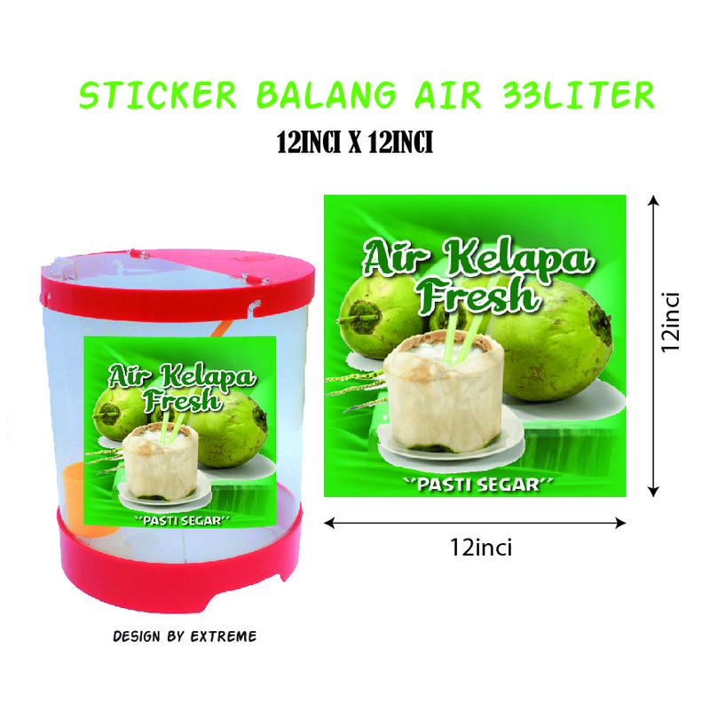 STICKER AIR BALANG KELAPA FRESH COCONUT SHAKE KALIS AIR STICKER ...