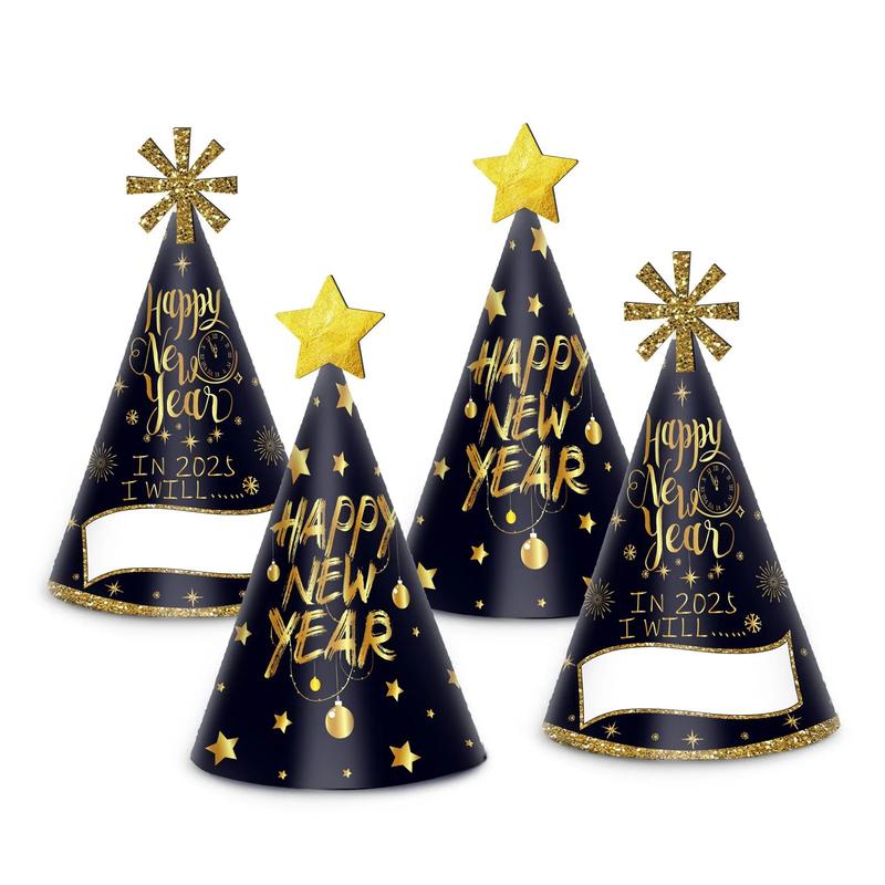 New Year Party Hats Black and Gold Designs For Your Party Supplies ...