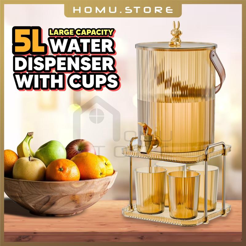 5L Large Capacity Water Dispenser With Cups And Faucet Cold Water ...