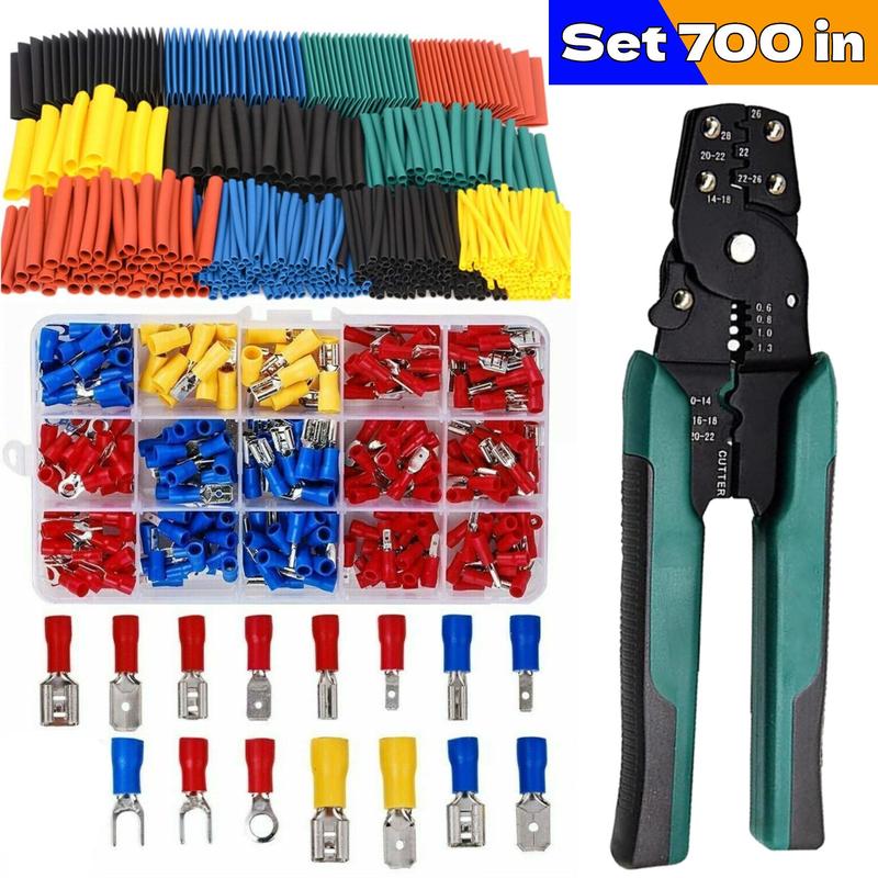 Set Skun Terminal Gepeng Insulated Connector Male Female, Tang Crimping ...