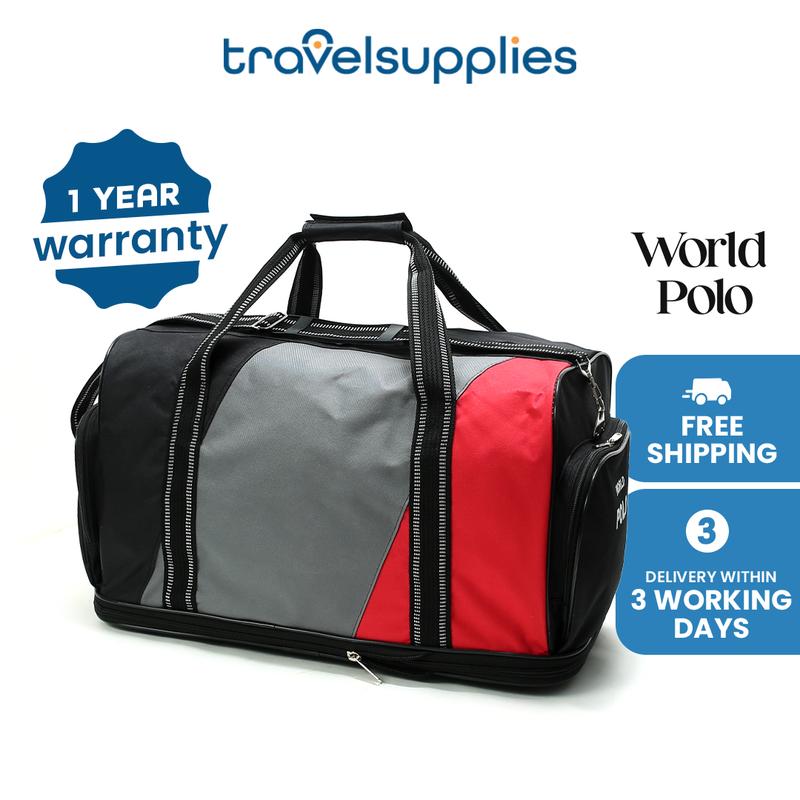 World Polo Large Capacity Expandable Unisex Big Duffle Bag with ...