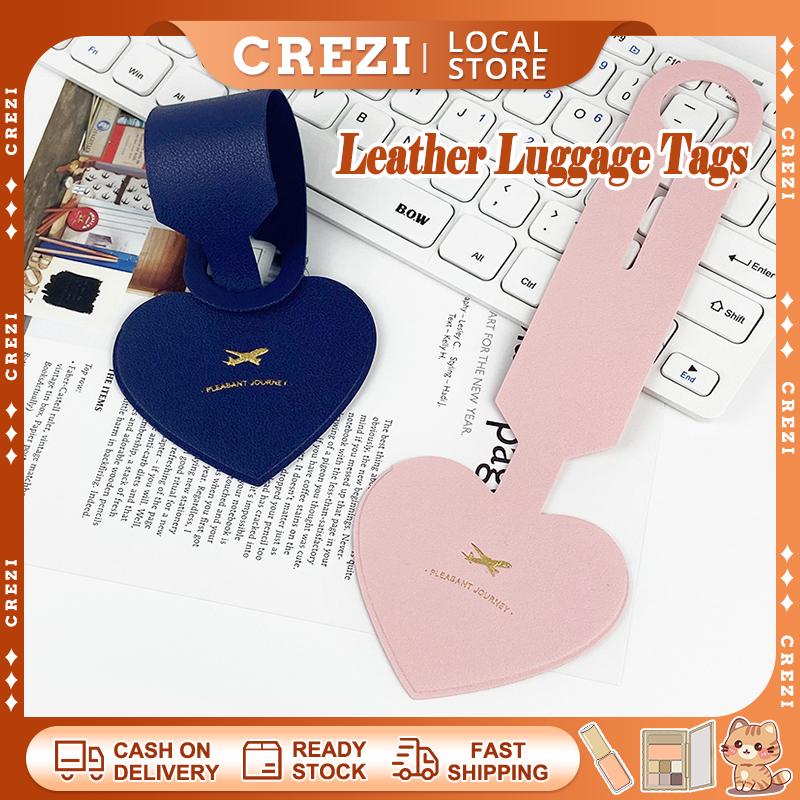 Leather Luggage Tags Anti Loss Tag Hanging for Travel Bag Luggage ...