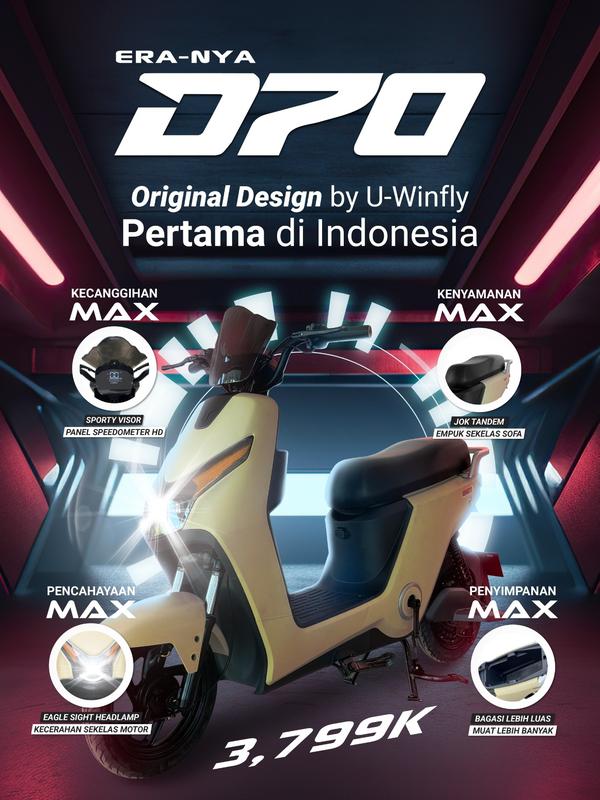 Sepeda Listrik Uwinfly D70 Baterai SLA 48V12Ah Power 550 Watt - Shop | Tokopedia