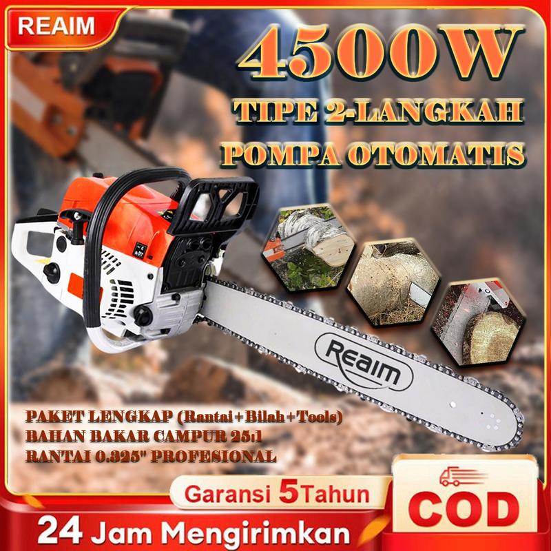 REAIM Mesin Potong Kayu 52CC 20inch Chainsaw | Untuk Gergaji - Shop ...