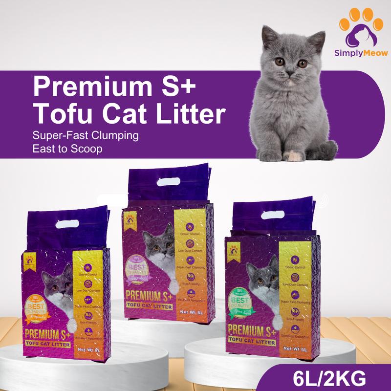 SIMPLY MEOW Tofu Cat Litter Pasir Kucing 2kg/6L Natural Plan - TikTok ...