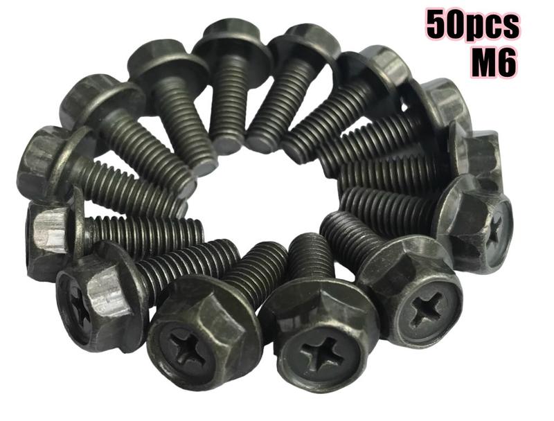 50pcs M6 Skru Heksagon Bolt M6 Car Screws Bolts Hex Flange M - TikTok ...