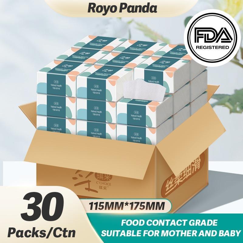 【9000 Sheets】RoyoPanda Bamboo Facial Tissue Viral (Tisu Goodies ...