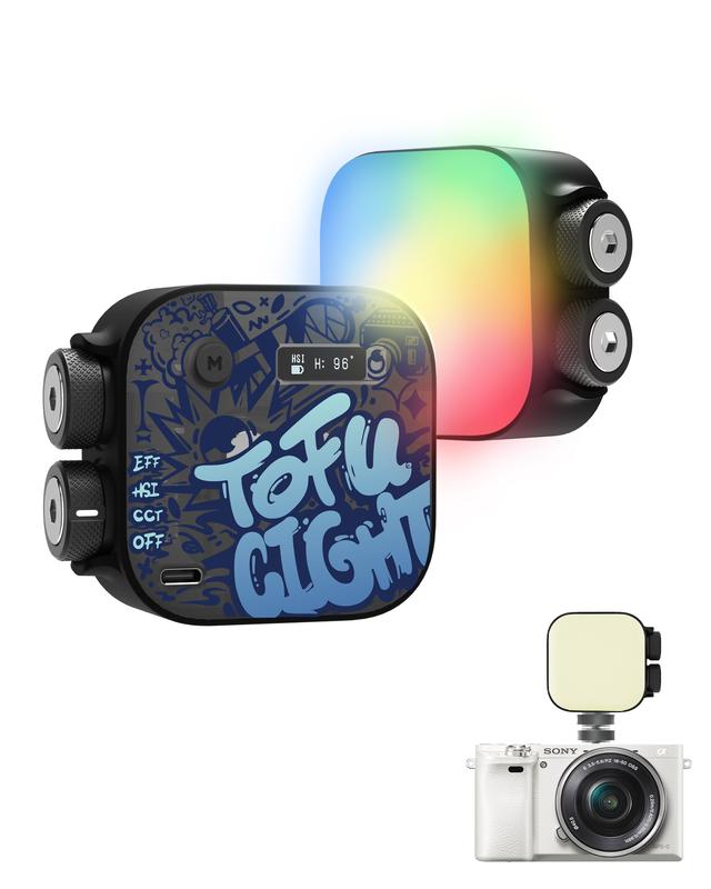 Magnetic RGB Video Light, PHOTOOLEX Tofu Camera Light Mini 360 ...