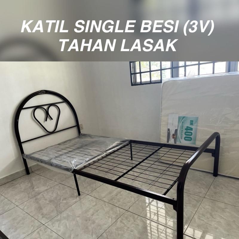 KATIL BESI SINGLE DAN QUEEN (3V) BESI TEBAL-TAHAN LASAK Stee - TikTok ...