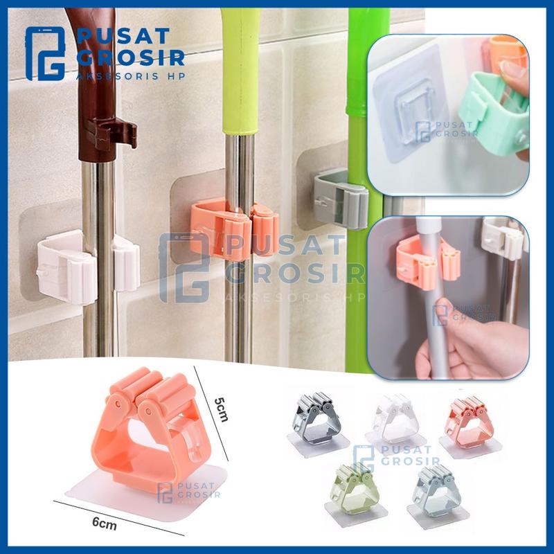 Penjepit sapu gantungan tempel dinding tembok broom clamp holder - Shop ...