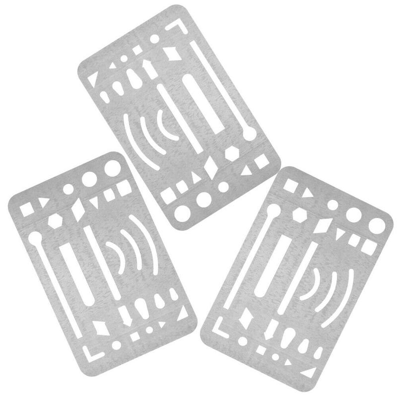 3 Pcs 27 holes Erasing Shield Durable Stainless Steel Craft Stencils ...