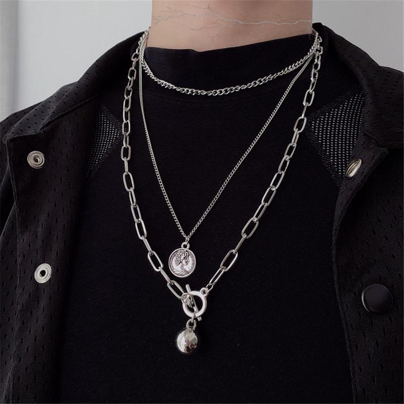 Kalung Rantai Bola Logam, Hadiah Persahabatan Sejuk, Gaya Gothic Rock ...